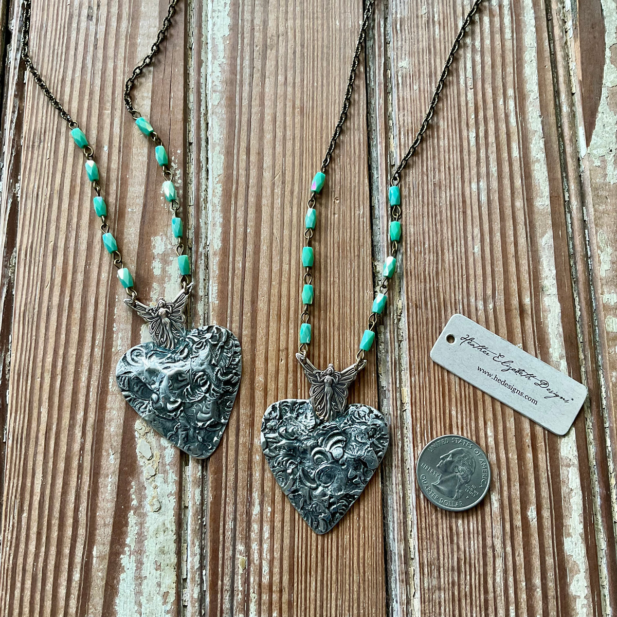 Absinthe Fairy Heart Necklace – Heather Elizabeth Designs