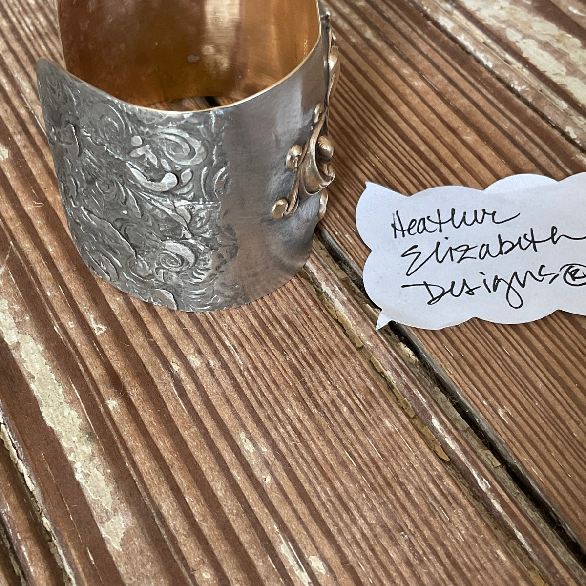 Fleur de Lis Cuff - Brass - Wide – Heather Elizabeth Designs